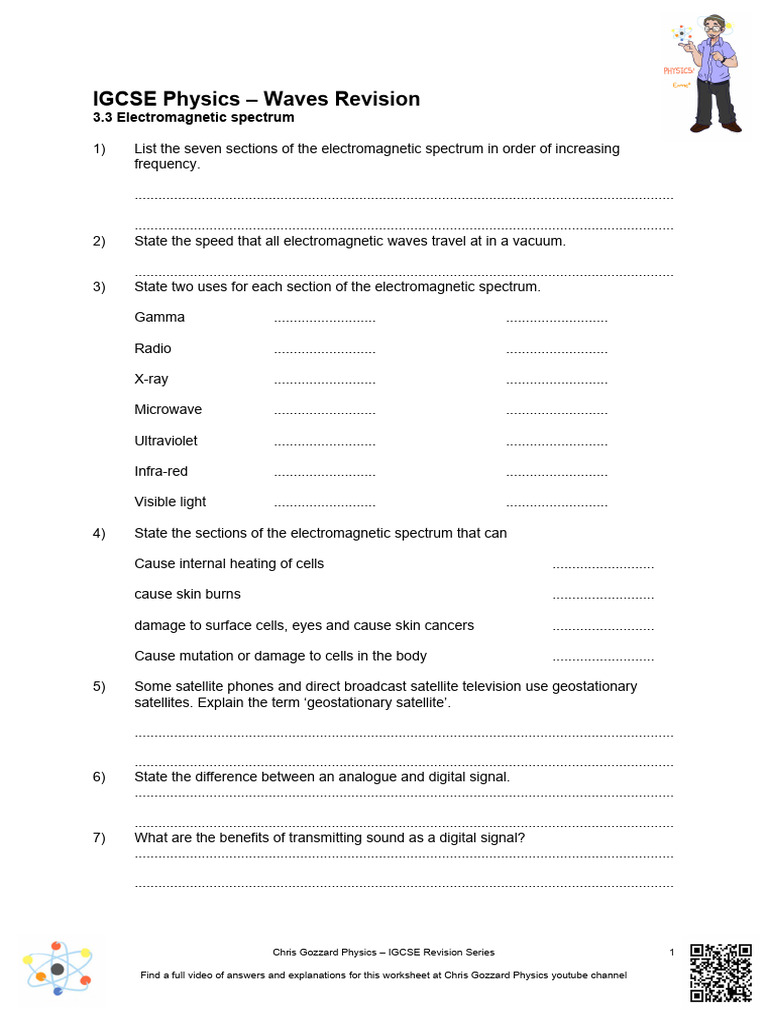 3 Waves Revision 3.3 Electromagnetic Spectrum - IGCSE Physics - Chris ...