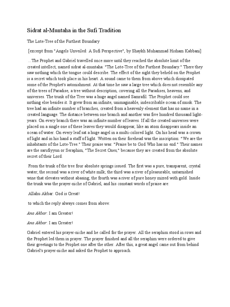 Sidrat'Ul Muntaha - Sufi Tradition | PDF | Muhammad | Gabriel
