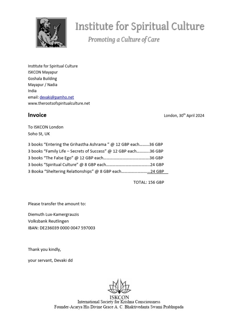 Invoice Soho Temple | PDF