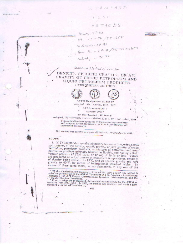 STD Crude Oil Testing Method | PDF
