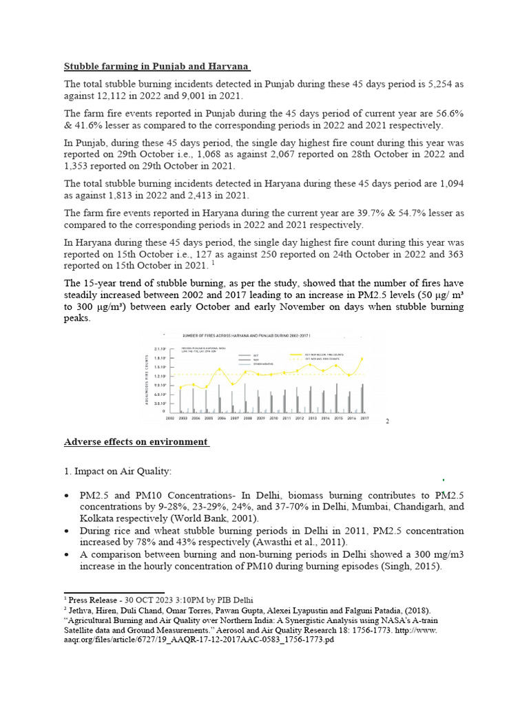 Stubble Farming and It's Effects Data. | PDF | Respiratory Diseases ...