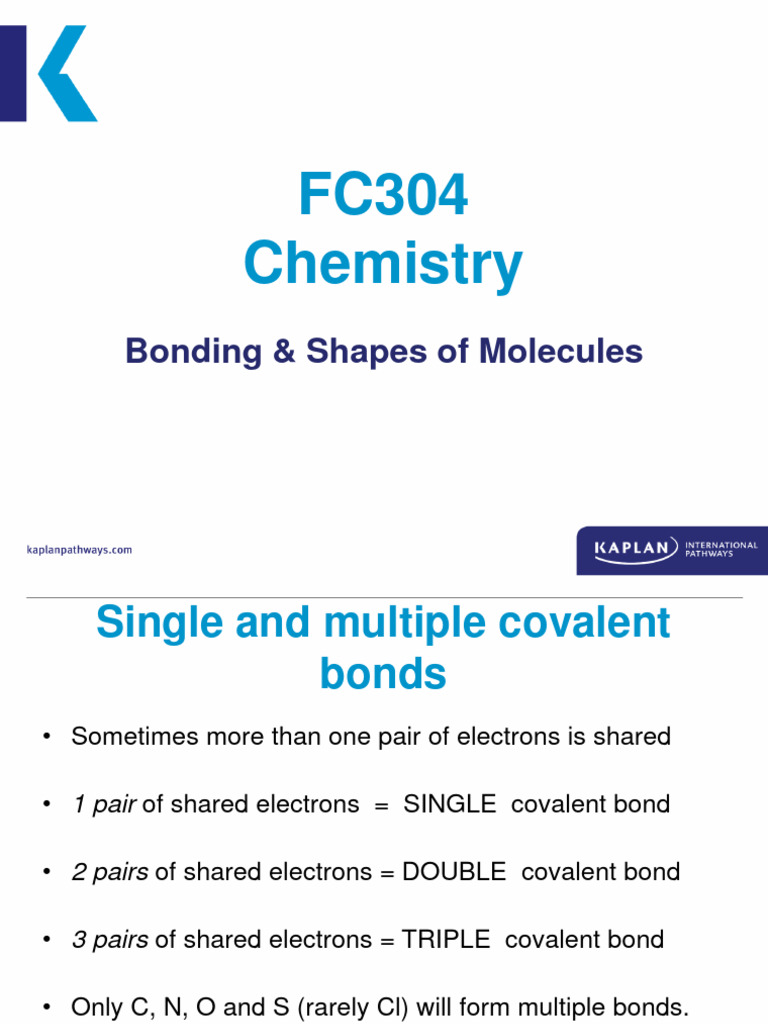 Bonding - Shapes of Molecules | PDF | Covalent Bond | Chemical Bond