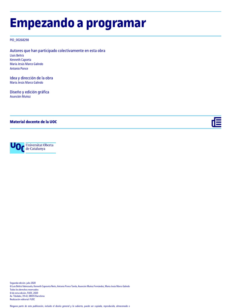 Empezando A Programar | PDF | Algoritmos | Lenguaje de programación