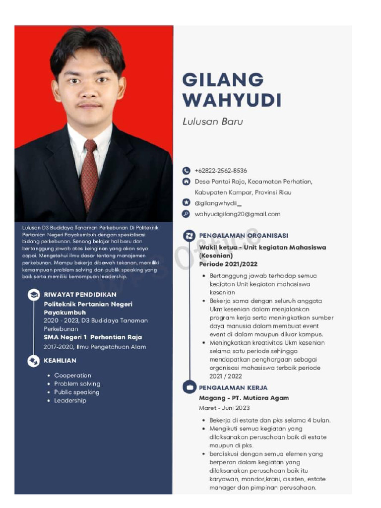 Cv Gilang Wahyudi Pdf