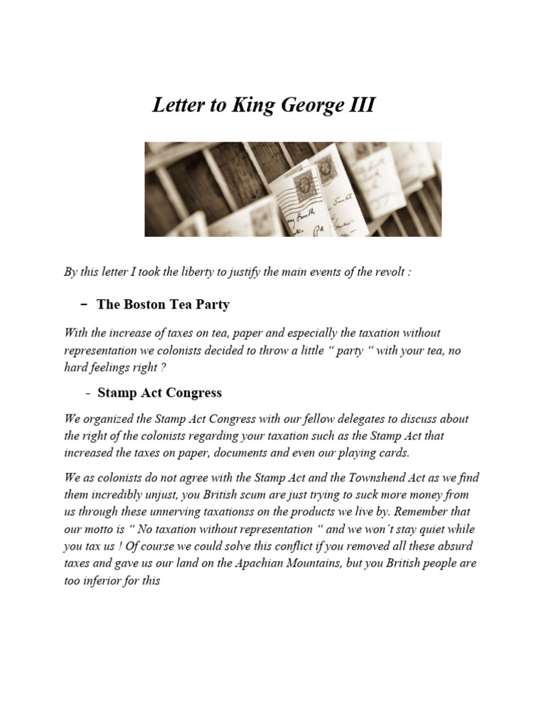 Letter To King George III | PDF