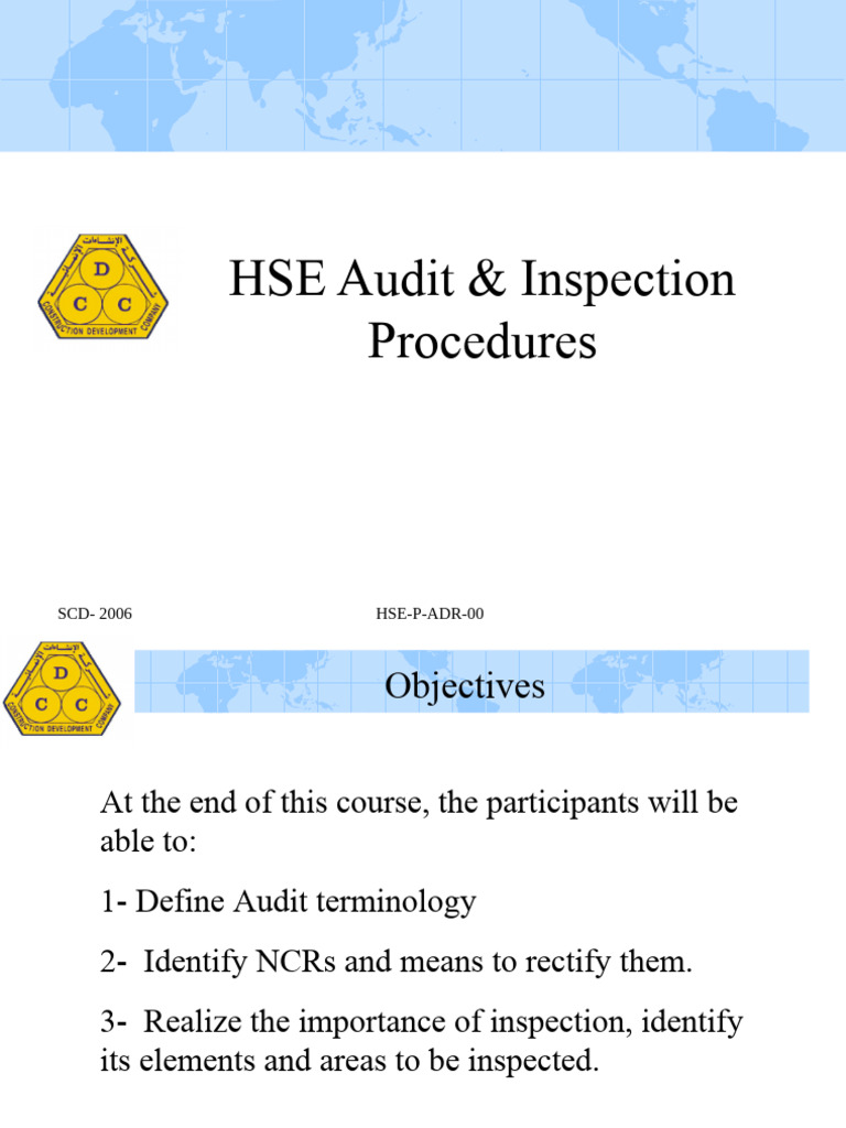HSE Audit and Inspection Procedures | PDF | Audit | Business
