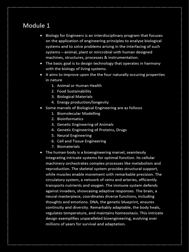 Module 1 - Summary | PDF | Biology | Aircraft