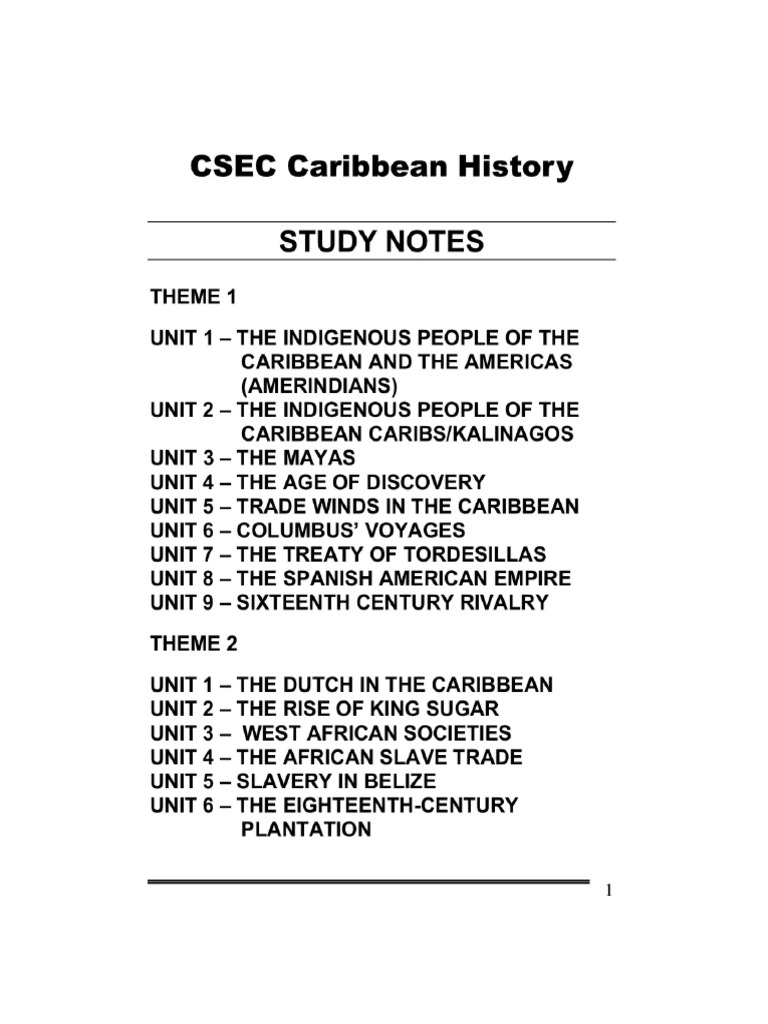 CSEC Caribbean History Study Notes Pages 1-50 - Flip PDF Download ...
