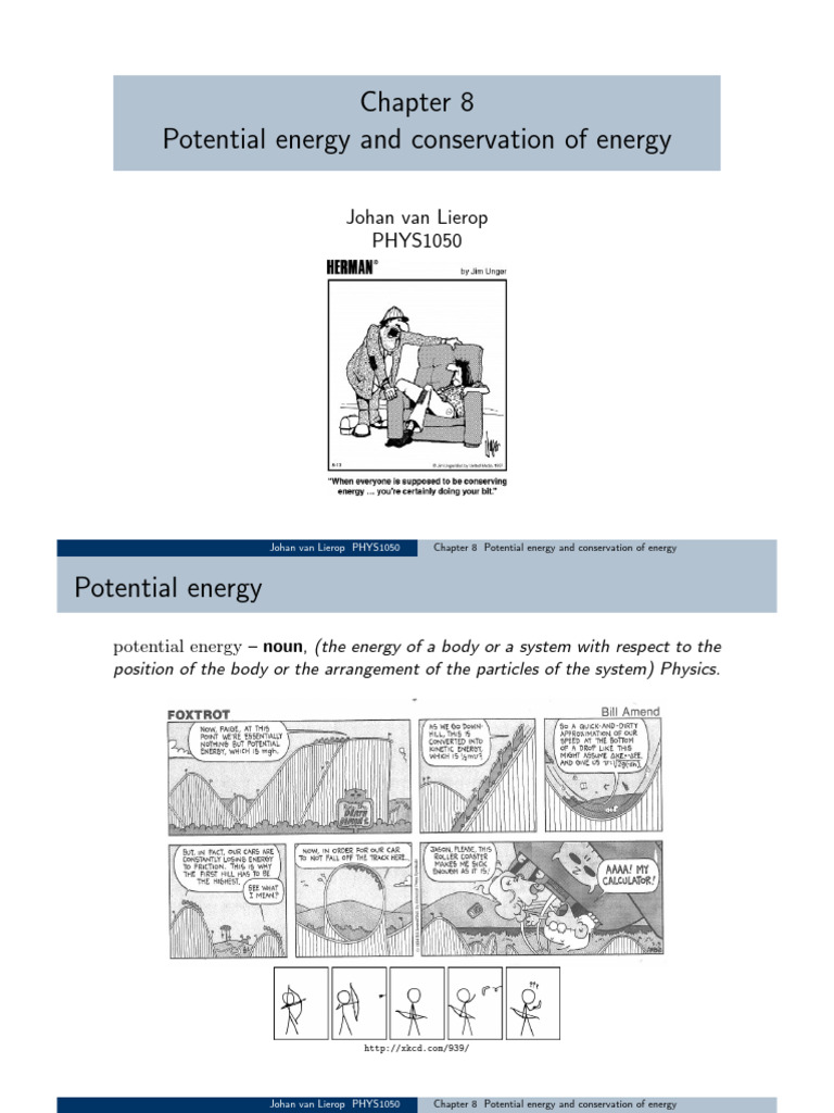 Potential Energy and Conservation of Energy | PDF | Force | Potential Energy