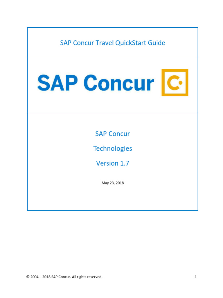 SAP Concur Travel Quickstart Guide | PDF | Airlines | Frequent Flyer ...