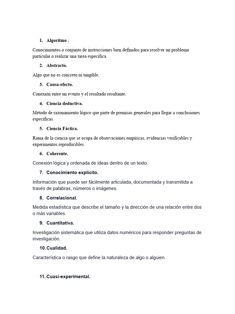 Algoritmo .: 7. Conocimiento Explícito | PDF | Conocimiento | Experimentar