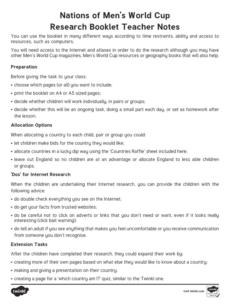 Teacher Notes | PDF | Fifa World Cup | Sports