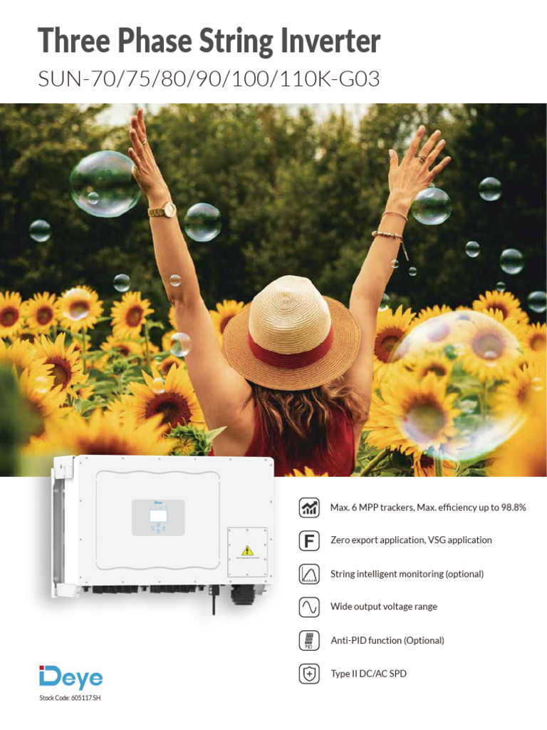 Deye SUN-110K-G03 Inverter Overview | PDF | Alternating Current ...