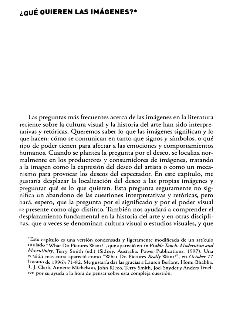 ¿Qué Quieren Las Imágenes - WJT Mitchell | PDF | Las artes | Educacion ...
