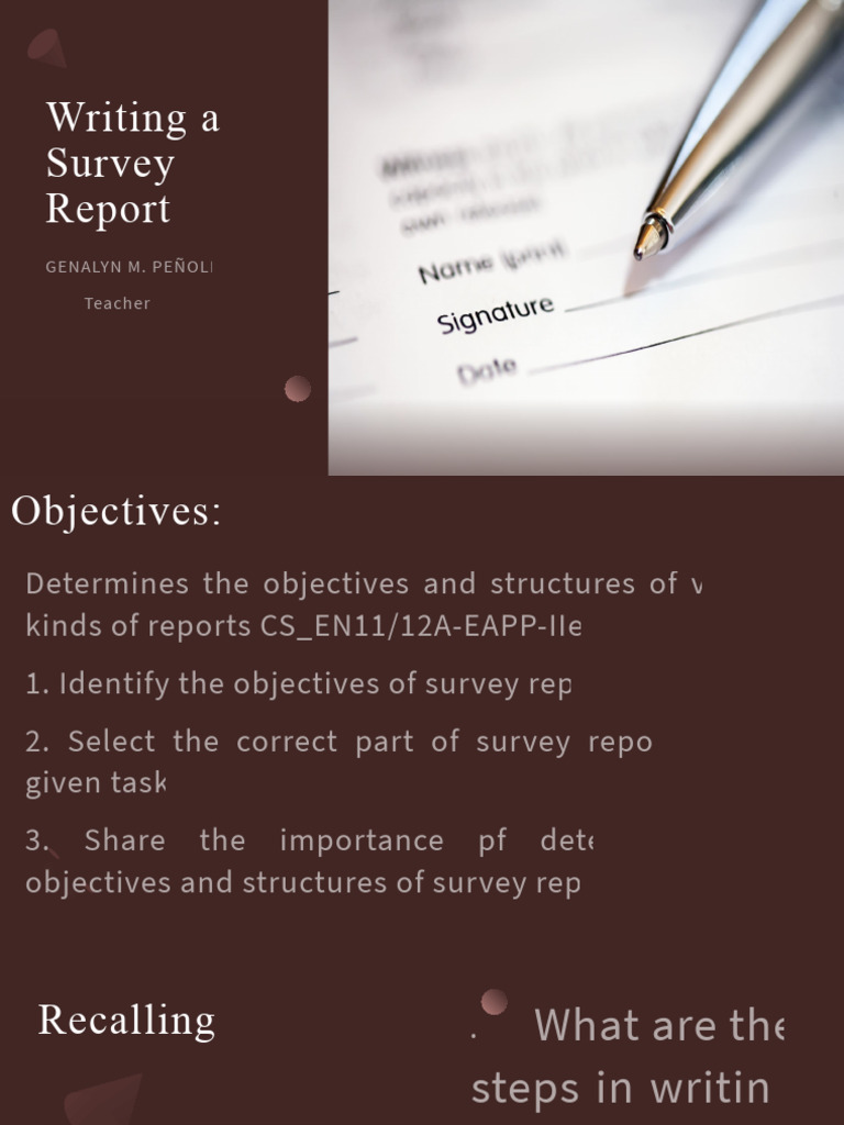 Writing a Comprehensive Survey Report | PDF | Survey Methodology ...