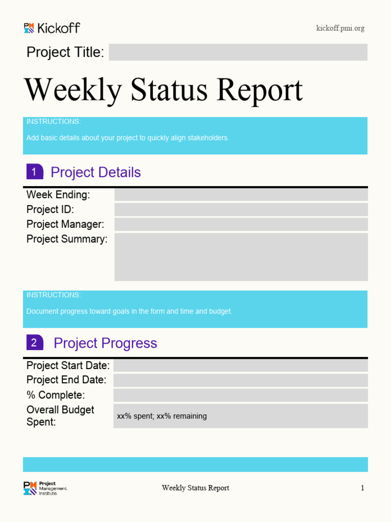 08 Kickoff Status Report | PDF