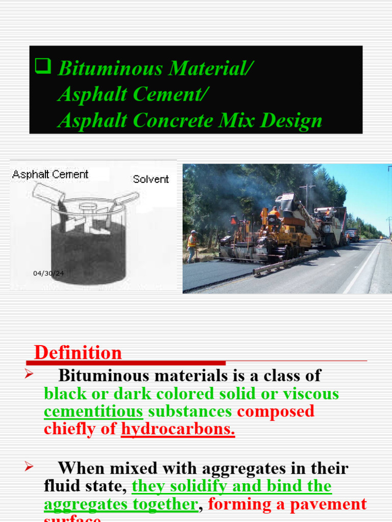 Bituminous Materials and Asphalt Types | PDF | Road Surface | Concrete