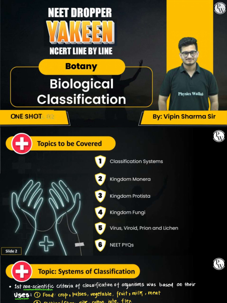 Biological Classification (One Shot) Class Notes | PDF