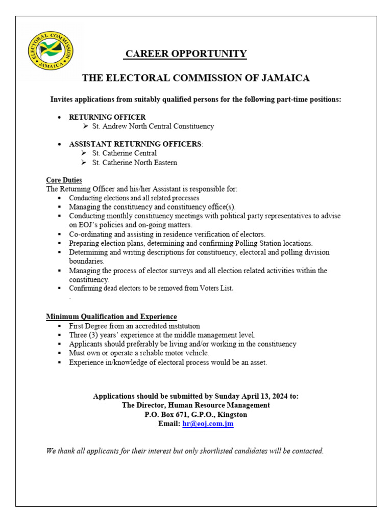 Returning Officer - Assistant Returning Officer | PDF | Career & Growth ...