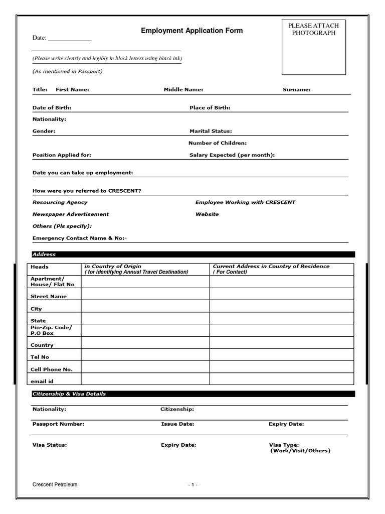 Employee Application Form Ver1 - 2 | PDF | Employment | Salary
