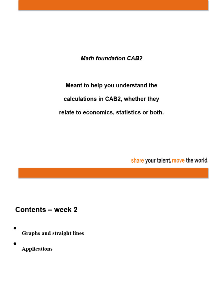 CAB2 Math Foundation Week 2 | PDF | Slope | Demand