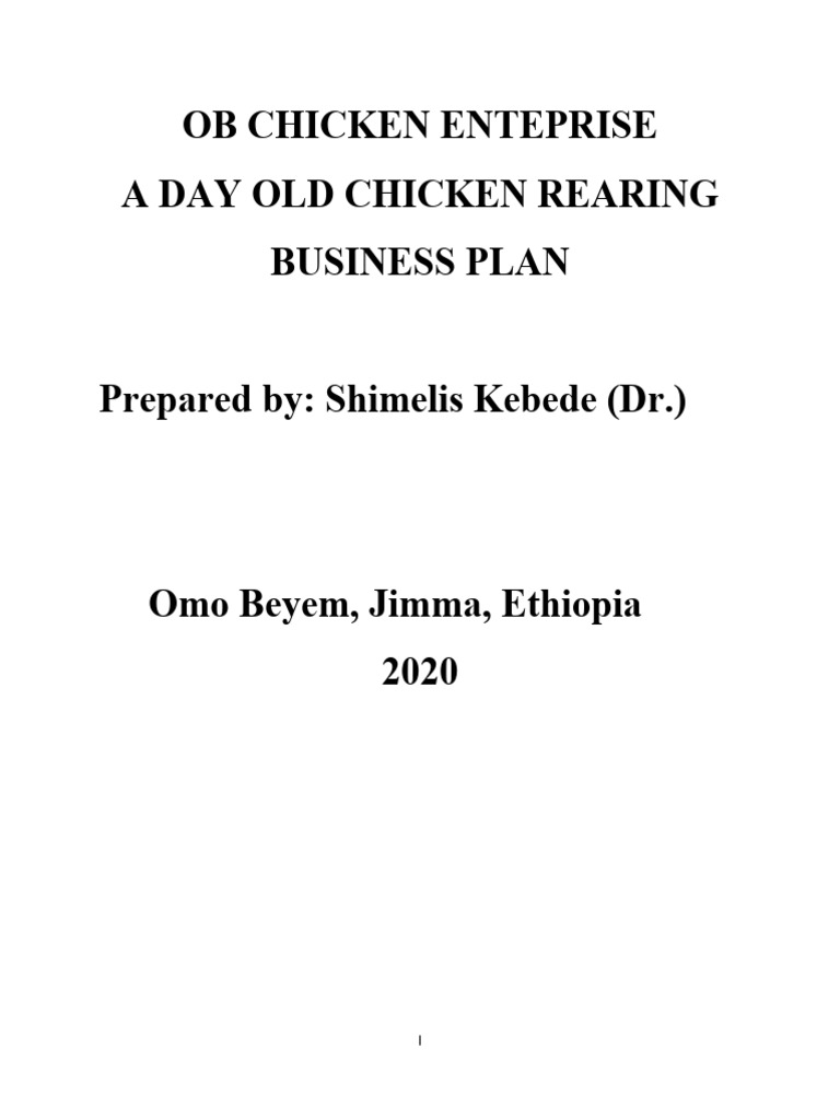 Day Old Chicken Rearing Business Plan | PDF | Economies | Business