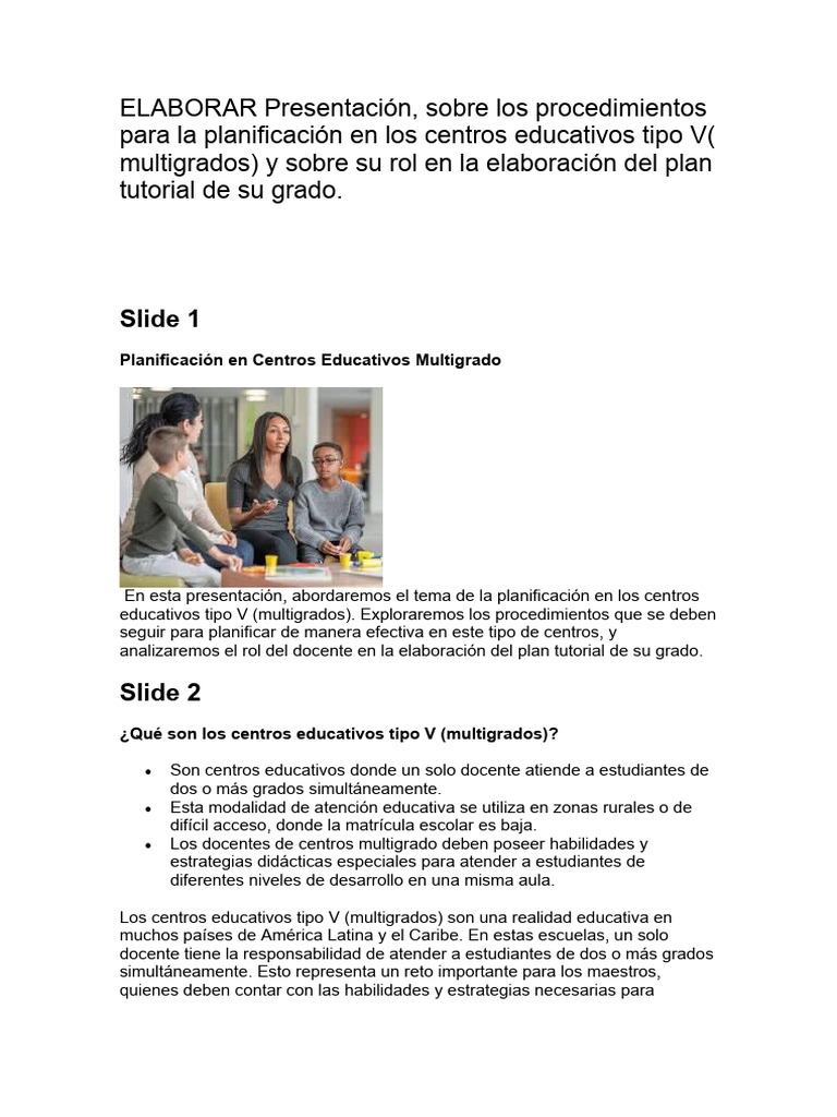 ELABORAR Presentación | Descargar gratis PDF | Maestros | Enseñando