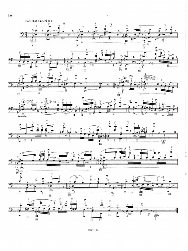 Sarabande Suite 3 Alexanian Bach | PDF