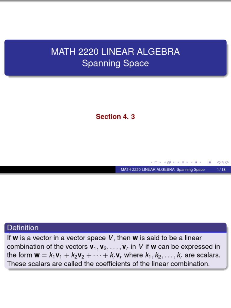 Section 4.3 | PDF | Vector Space | Linear Algebra
