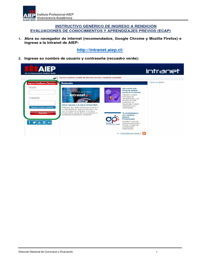 Instructivo ECAP para AIEP 2024 | PDF | Negocios