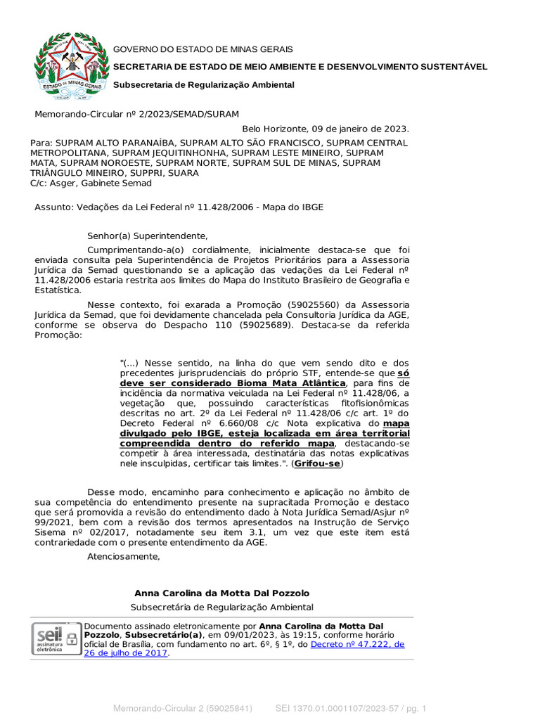 Memorando-Circular Nº 2-2023-SEMAD-SURAM | PDF | Geociências