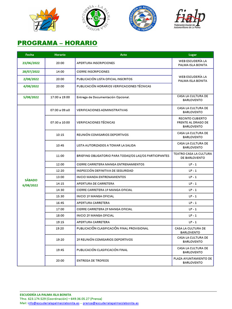 Programa Horario | PDF