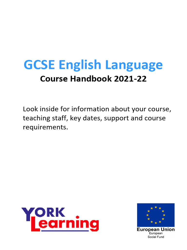 GCSE English Handbook 2021-22 | PDF | English As A Second Or Foreign ...