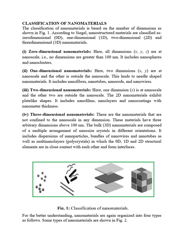 Classication of Nano Structure | PDF | Nanomaterials | Nanowire