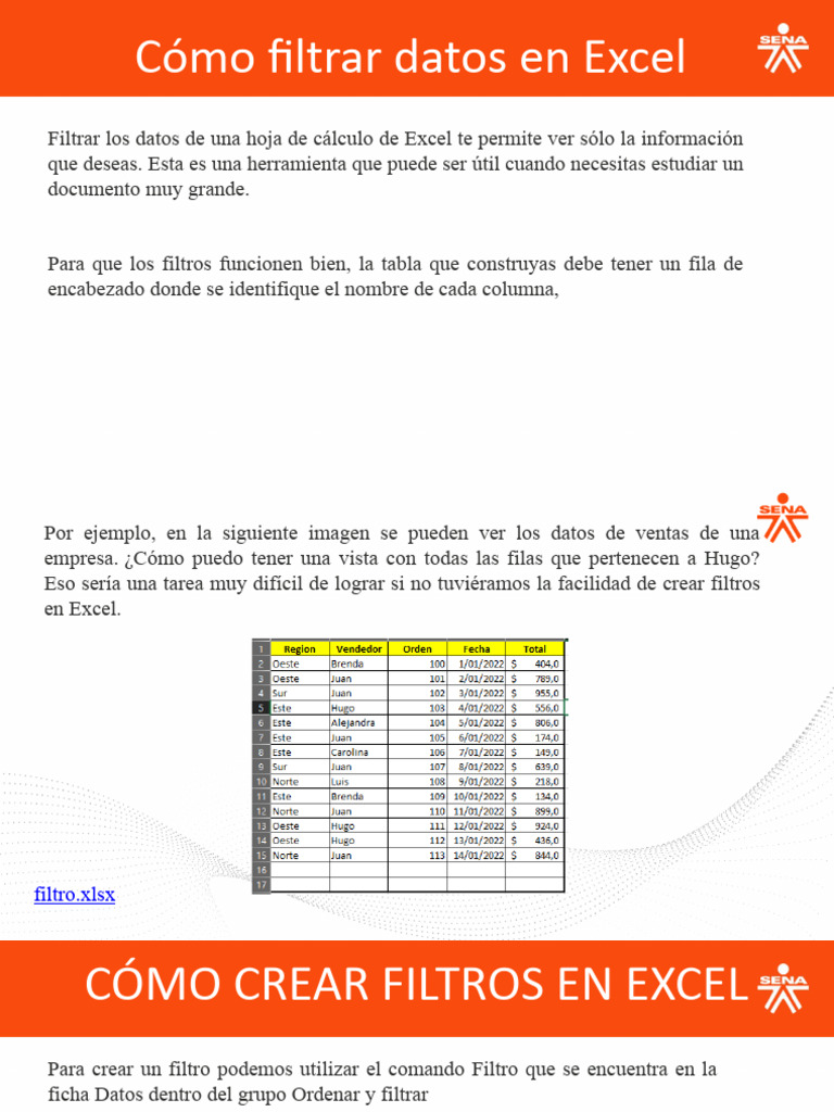 003 EXCEL - Filtros | PDF | Microsoft Excel | Hoja de cálculo