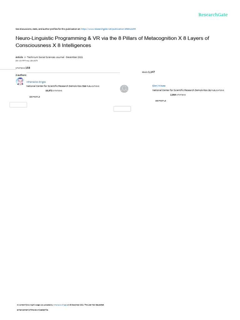 Meta-Cognitive NLP Learning | PDF | Neuro Linguistic Programming | Metacognition