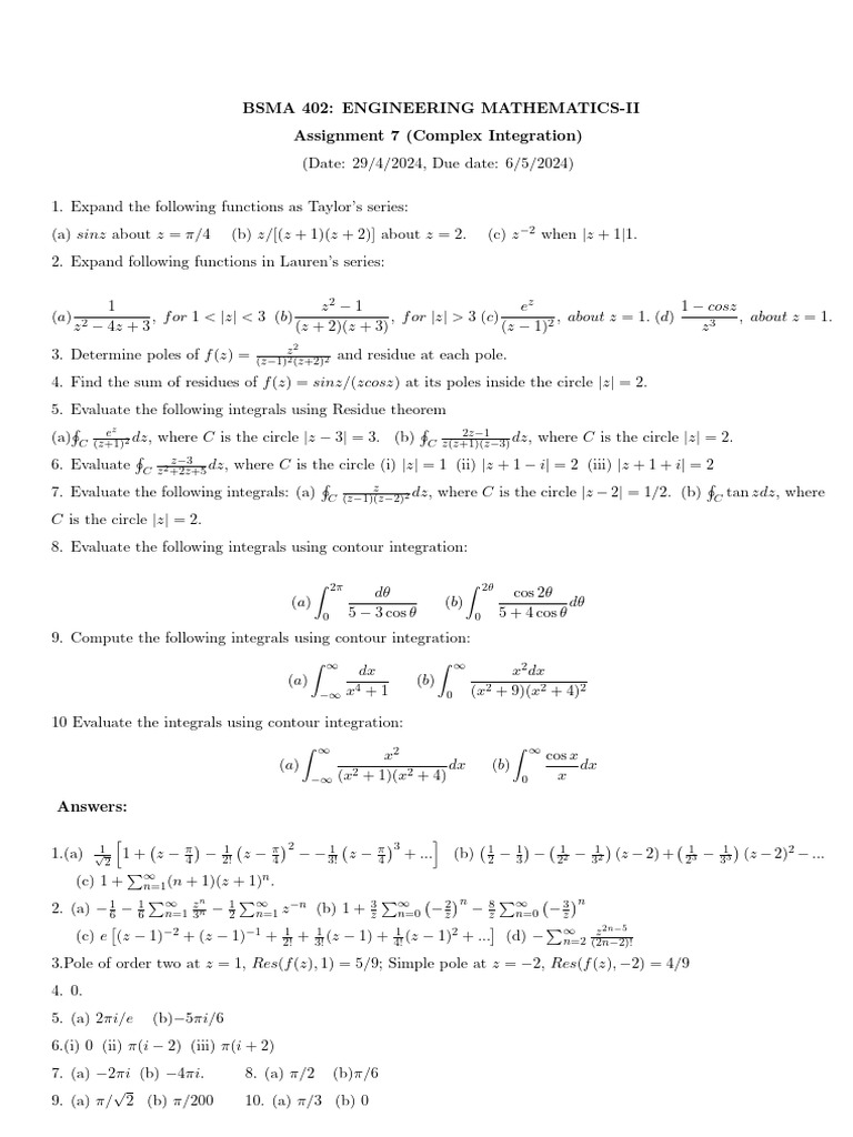 Assignments 7 | PDF | Mathematical Physics | Mathematical Analysis
