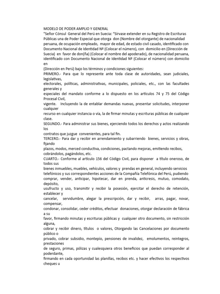 Modelo de Poder Amplio y General | Descargar gratis PDF | Cheque ...
