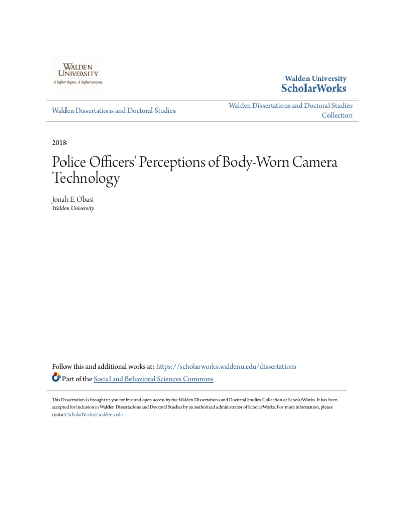 Police Officers Perceptions of Body-Worn Camera Technology | PDF ...