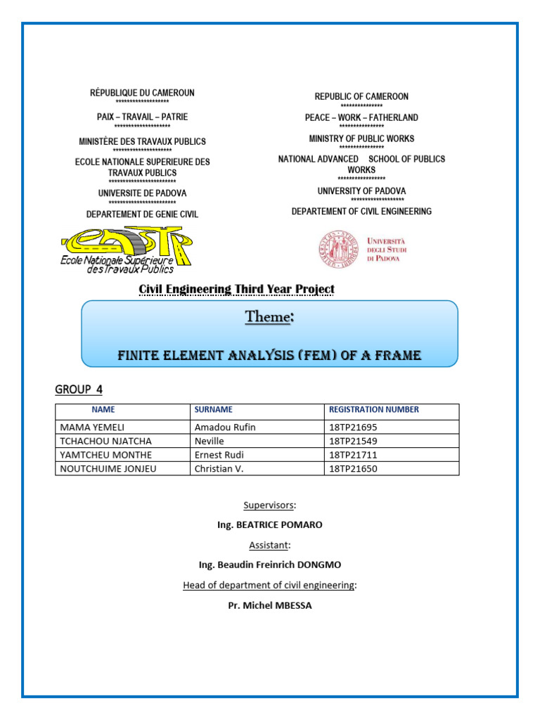 Civil Engineering Project FEM Group 4 | PDF | Structural Analysis | Mechanical Engineering