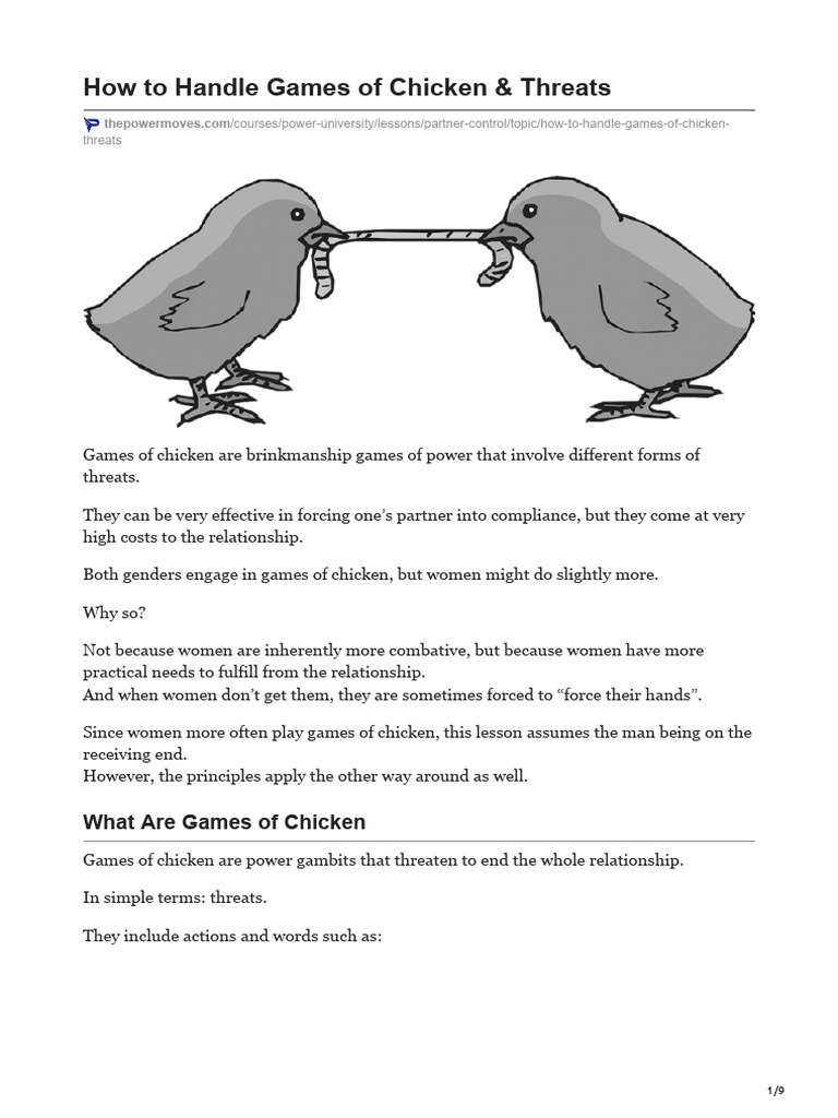 4.how To Handle Games of Chicken Amp Threats | PDF | Borderline Personality Disorder | Violence