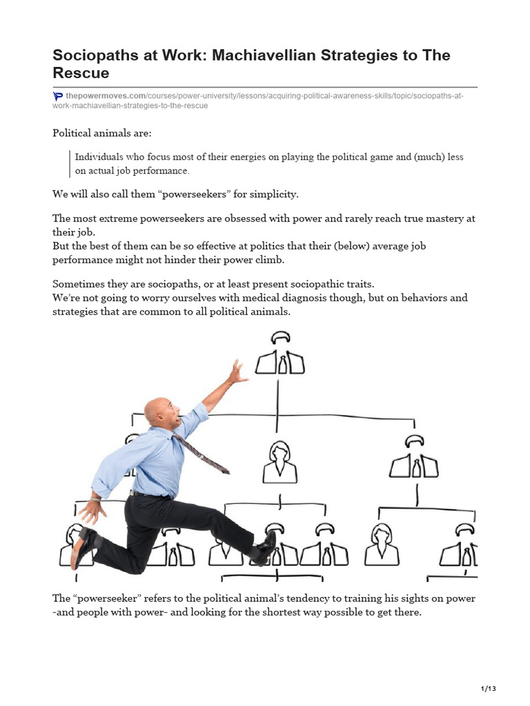 Machiavellian Tactics of Powerseekers | PDF | Psychopathy | Business