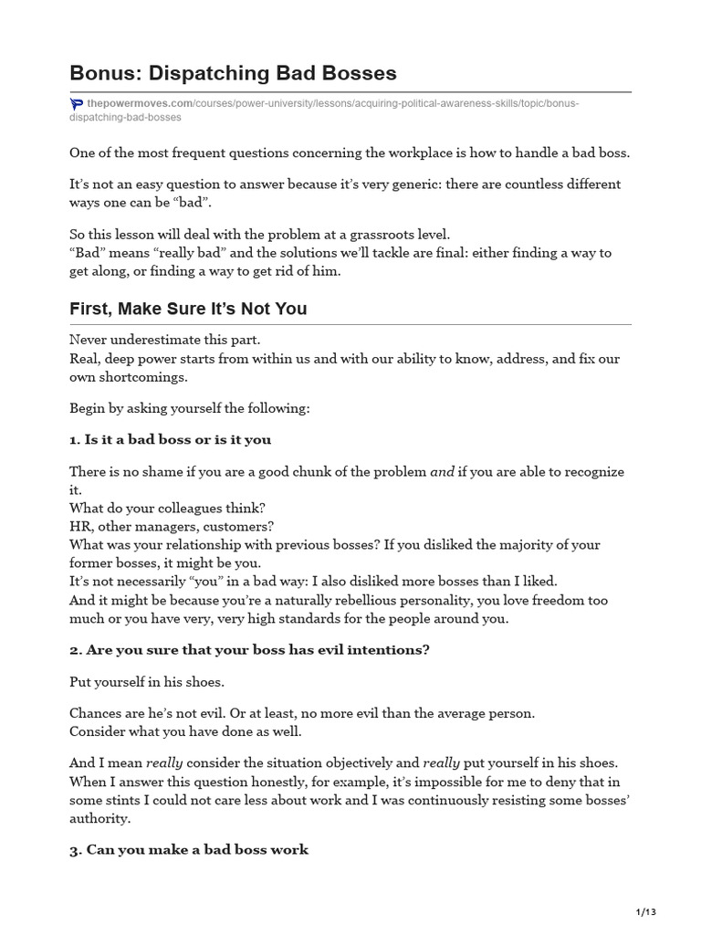5.bonus Dispatching Bad Bosses | PDF