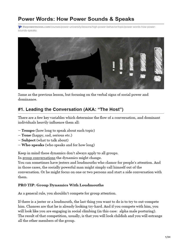 3.power Words How Power Sounds Amp Speaks | PDF | Question | Conversation