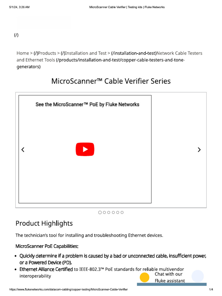 MicroScanner™ Cable Verifier Series | PDF