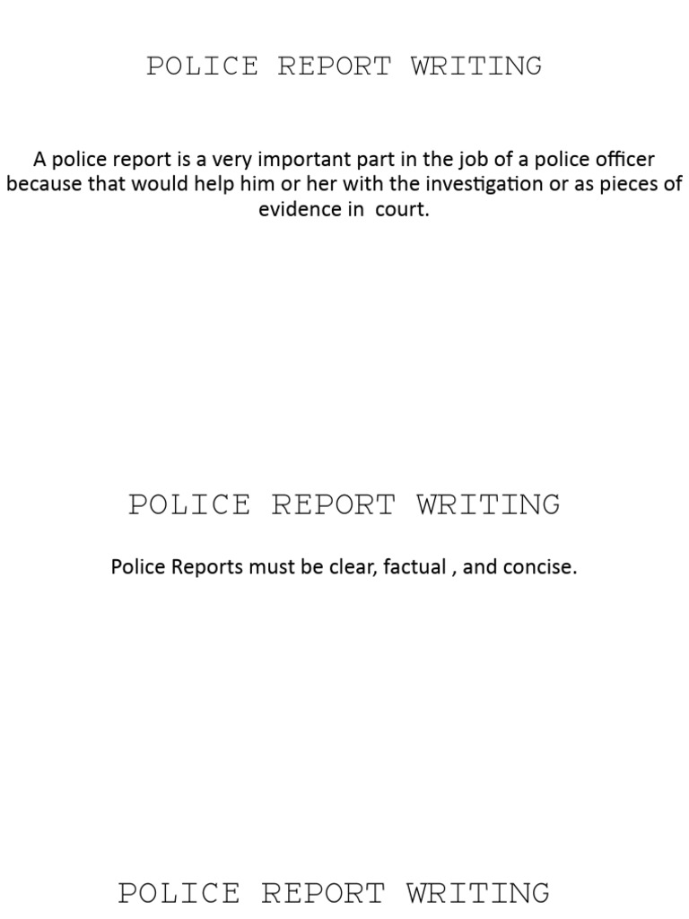 Police Report Writing | PDF | Police | Narrative