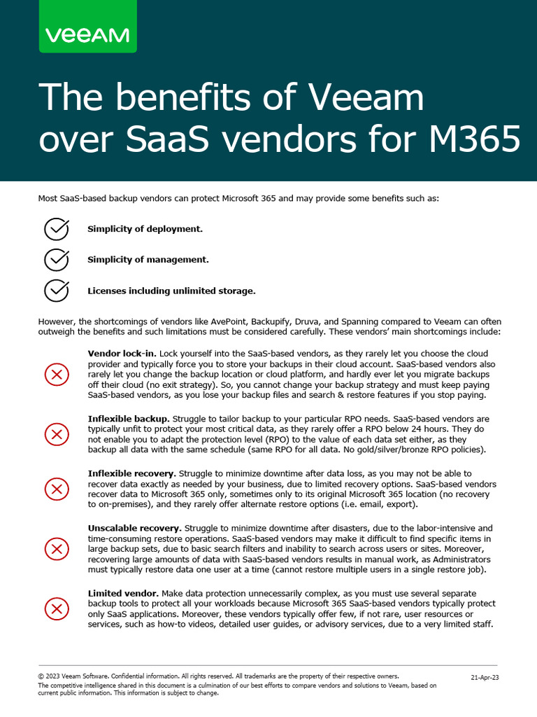 Veeam's Advantages for M365 Backup | PDF | Cloud Computing | Backup