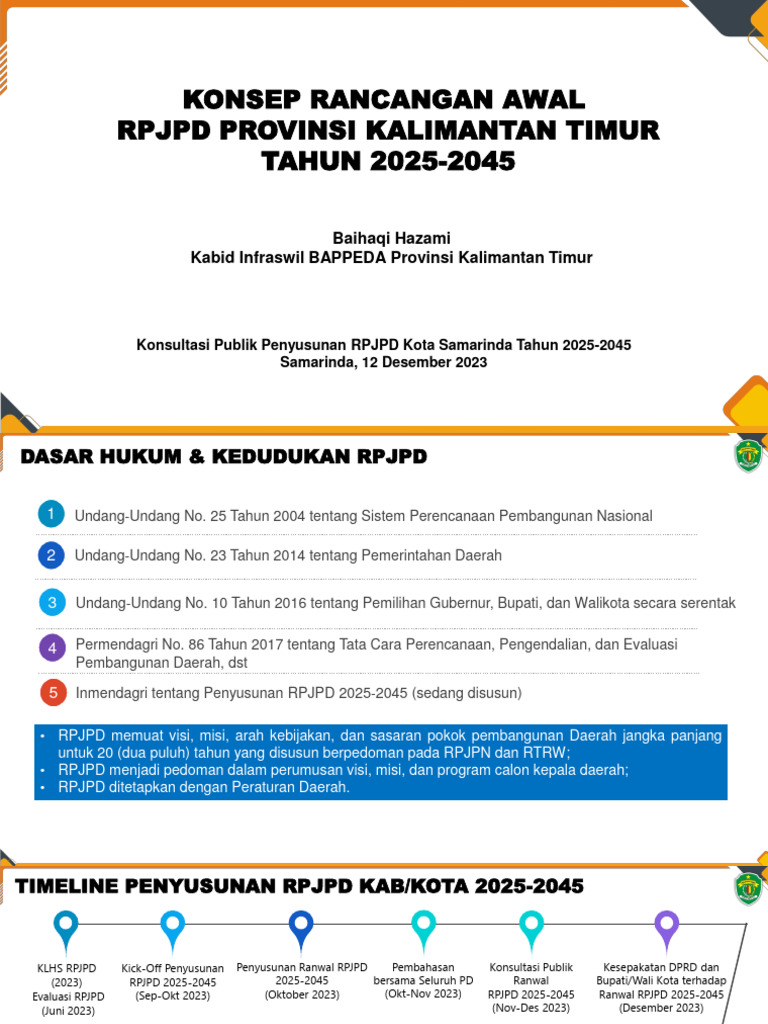 Bappeda Kaltim - KP RPJPD SAMARINDA 2025-2045 (121223) | PDF