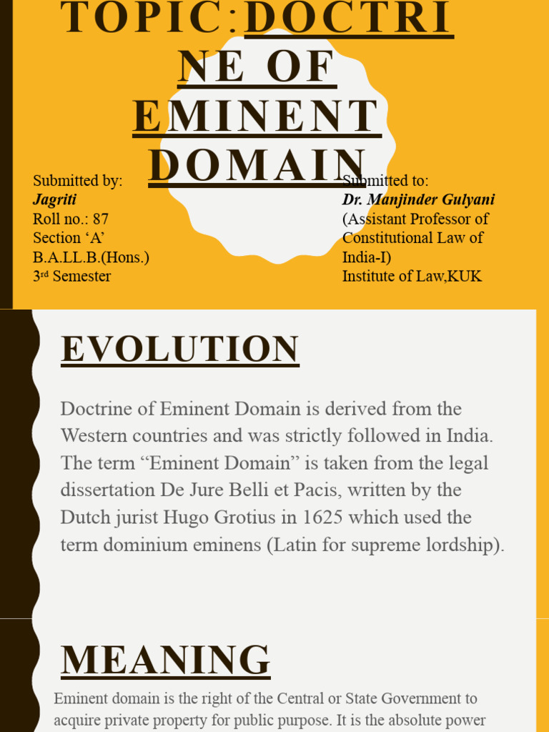 Understanding Eminent Domain in India | PDF | Eminent Domain | Public Law