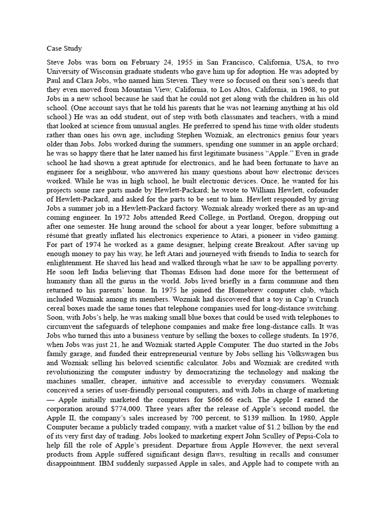 Case Study | PDF | Apple Inc. | Pixar